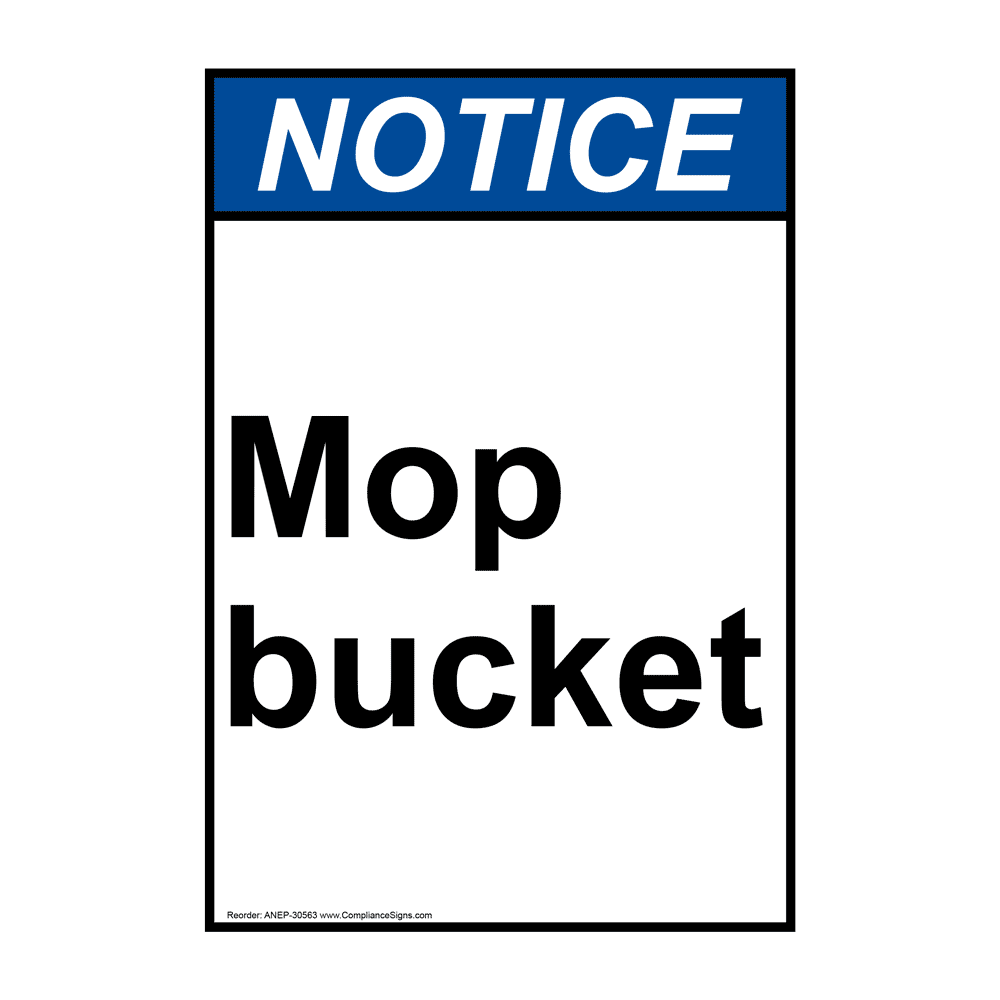 Portrait Mop Bucket Sign NHEP-30562