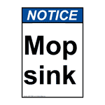 Mop Sink Safety Signs from ComplianceSigns.com