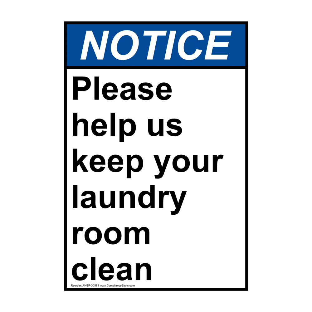 Portrait ANSI Clean Area Sign With Symbol ANEP-30598