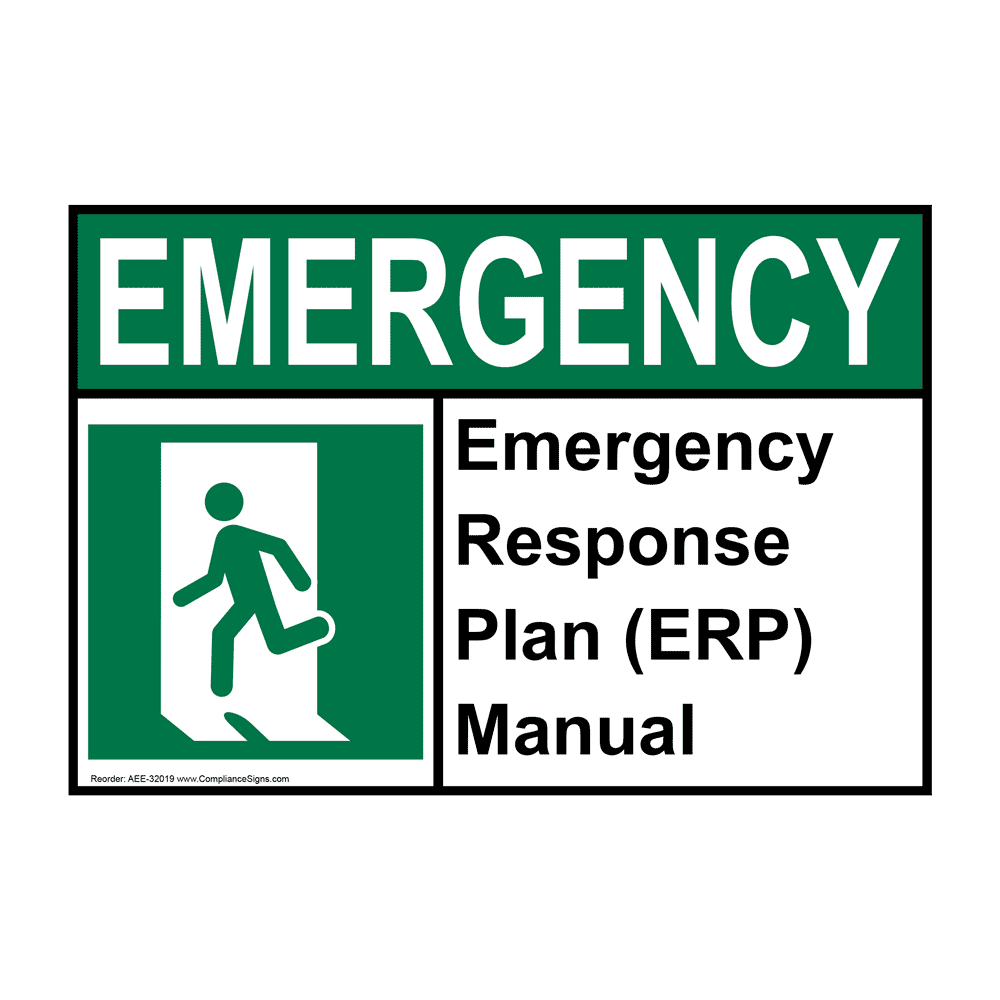 ANSI Emergency Response Plan ERP Manual Sign With Symbol AEE 32019 ansi-emergency-response-plan-erp-manual-sign-with-symbol-aee-32019