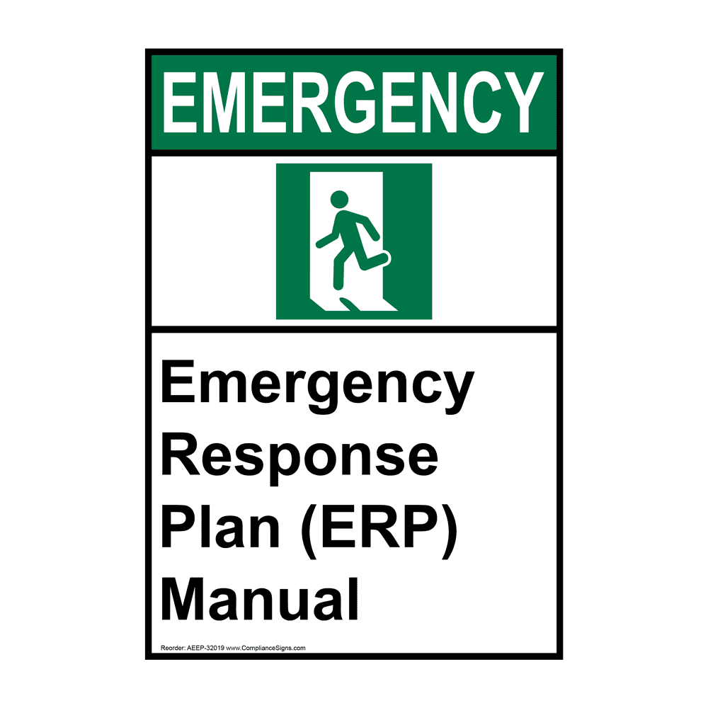 ANSI Emergency Response Plan (ERP) Manual Sign With Symbol AEE-32019