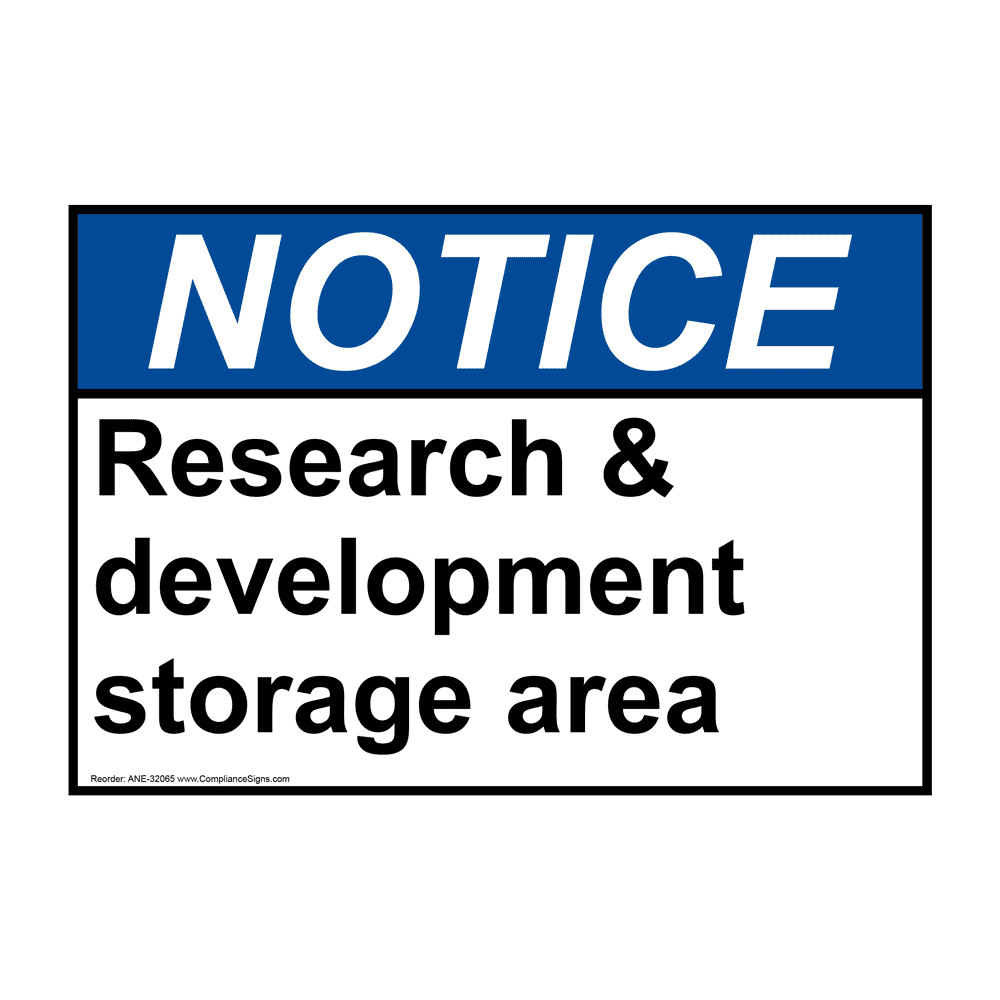 ANSI Research And Development Storage Area Sign ANE-32065