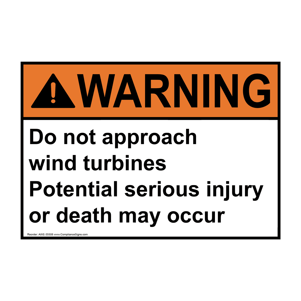 ANSI Do Not Approach Wind Turbines Potential Sign AWE-35508