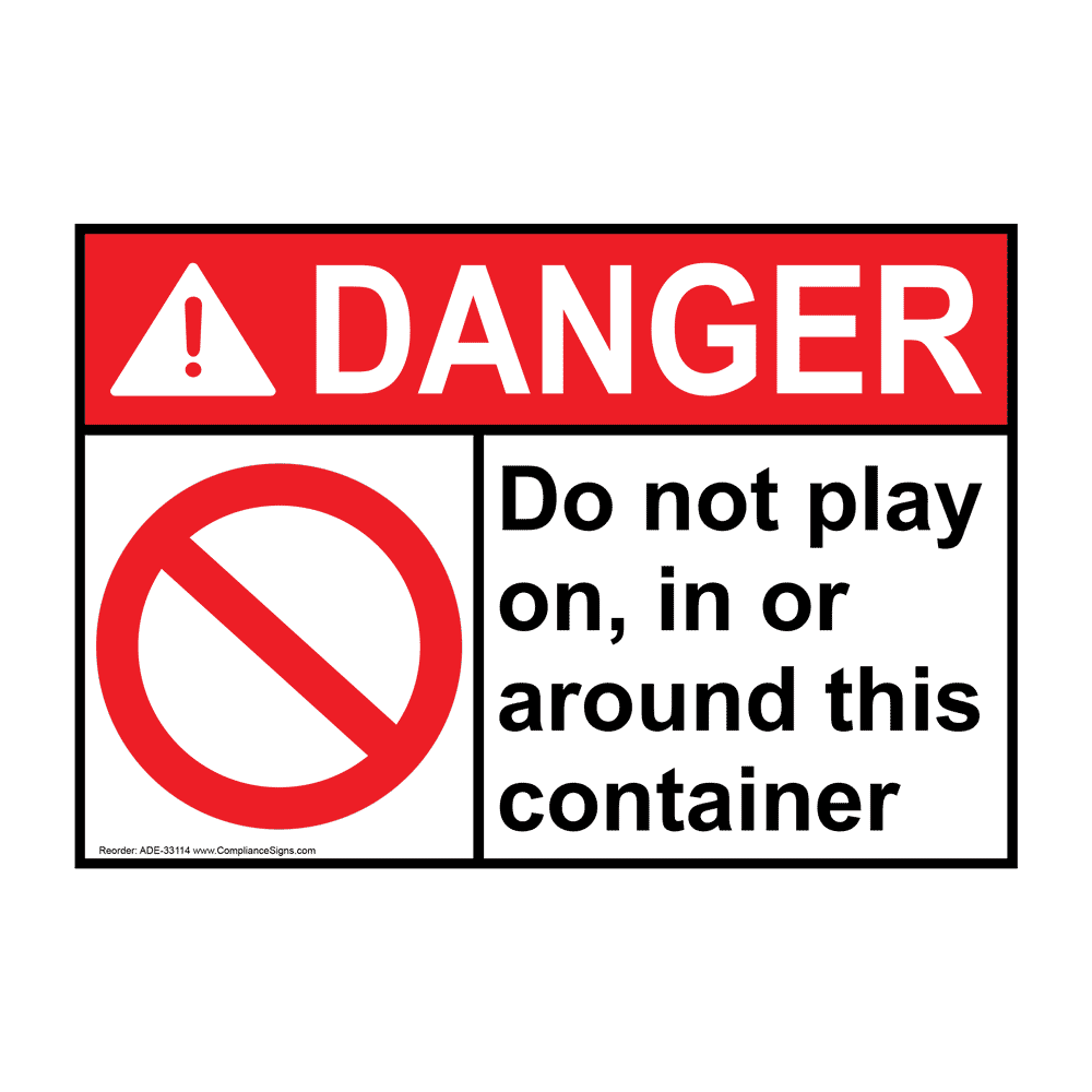 ANSI Do Not Play On, In Or Around Sign With Symbol ADE-33114