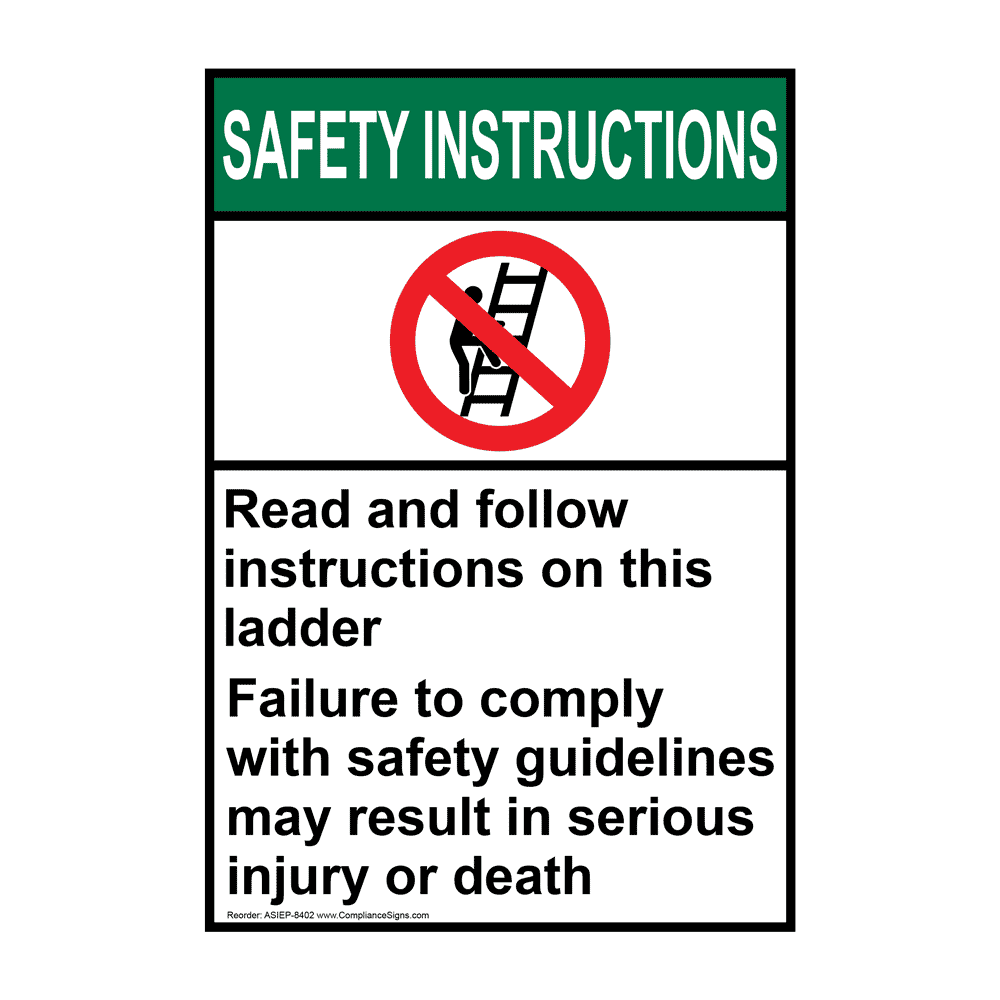 ANSI Read And Follow Instructions Sign With Symbol ASIE-8402