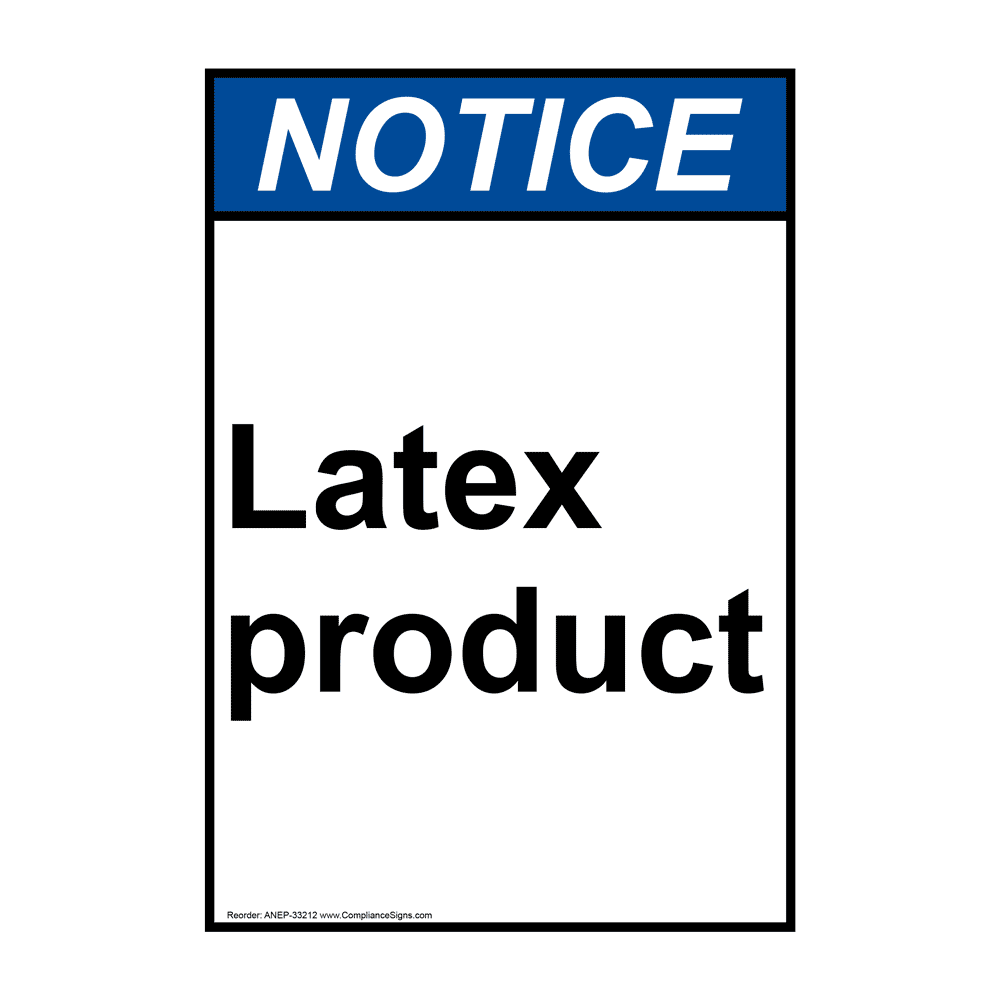 ANSI Latex Product Sign ANE-33212