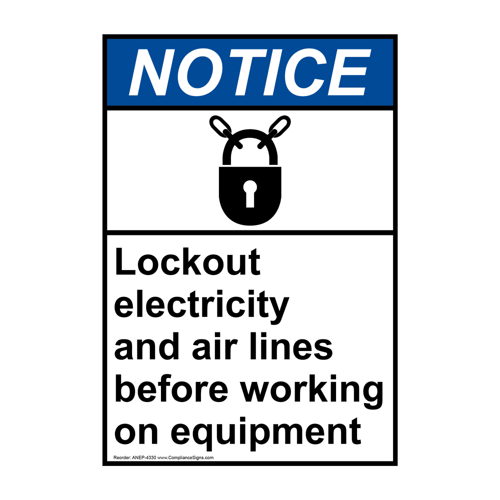 Portrait ANSI Suggested Lock-Out Procedure Sign ASIEP-25371