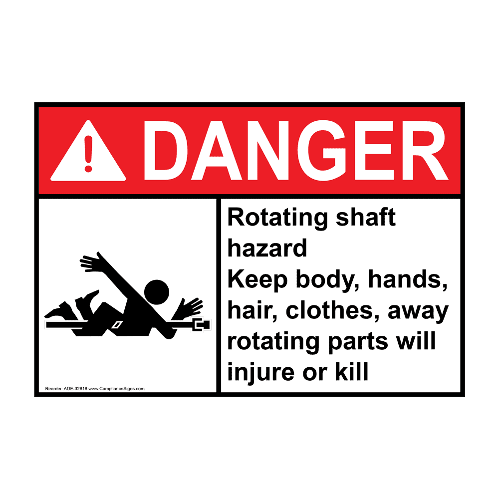 ANSI Rotating Equipment Never Operate Sign With Symbol ADE-32815