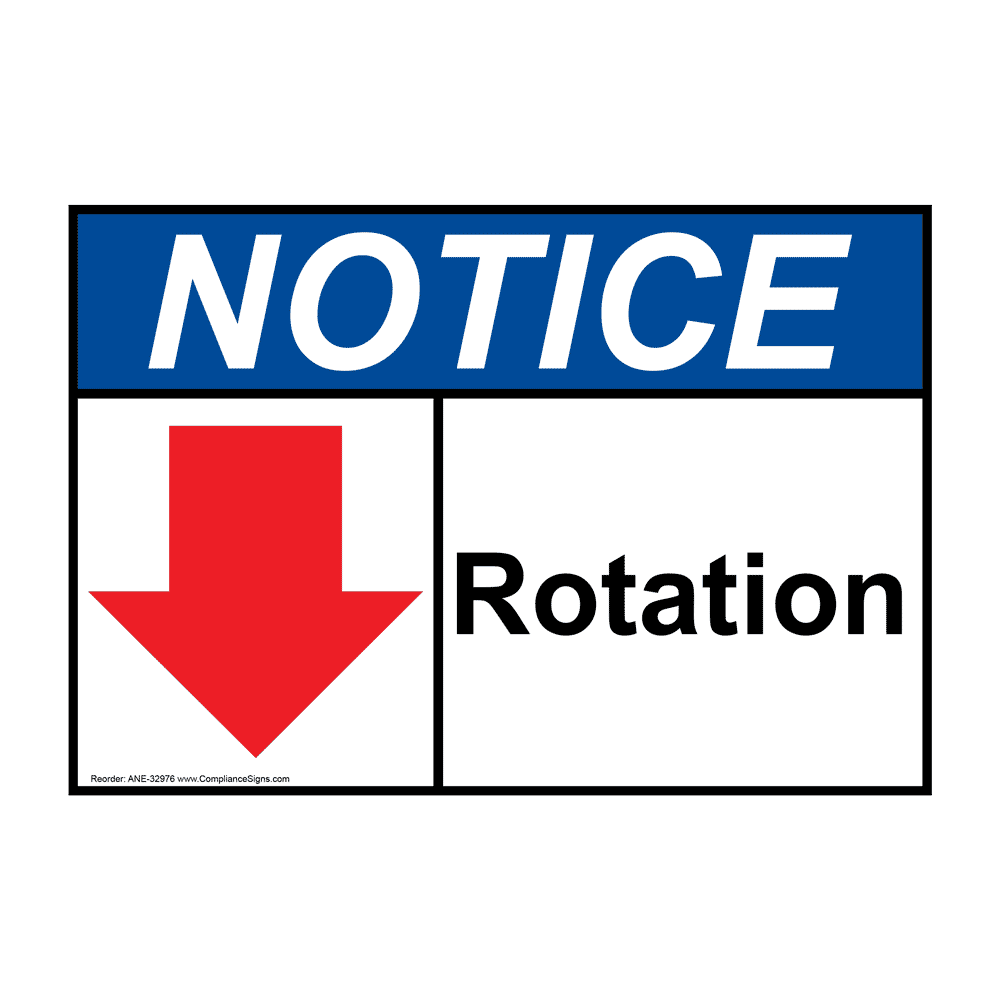 ANSI Rotation [Down Arrow] Sign With Symbol ANE-32976