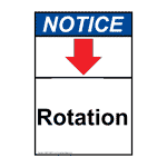 Rotation Sticker Safety Signs from ComplianceSigns.com