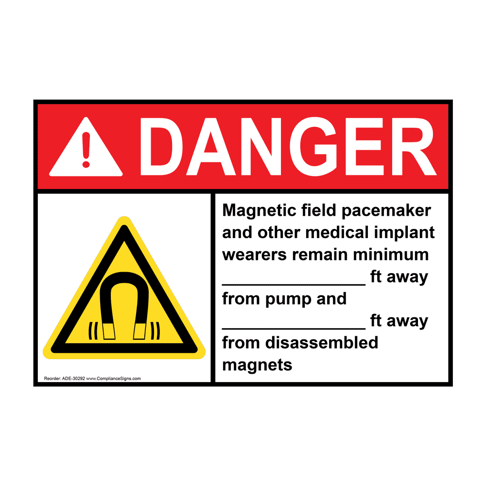 ANSI Magnetic Field Pacemaker And Sign With Symbol ADE-30292