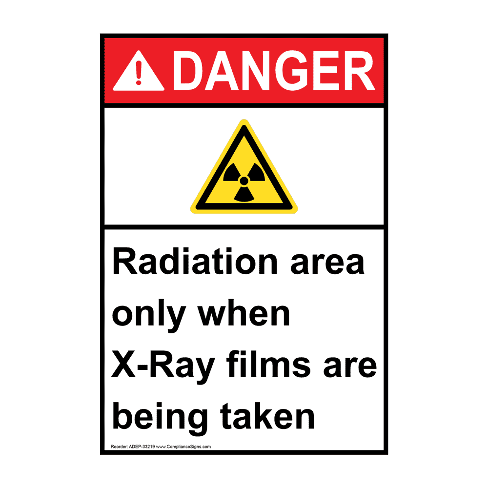 X Ray Radiation Sign Custom Metal Sign Durable Aluminum No