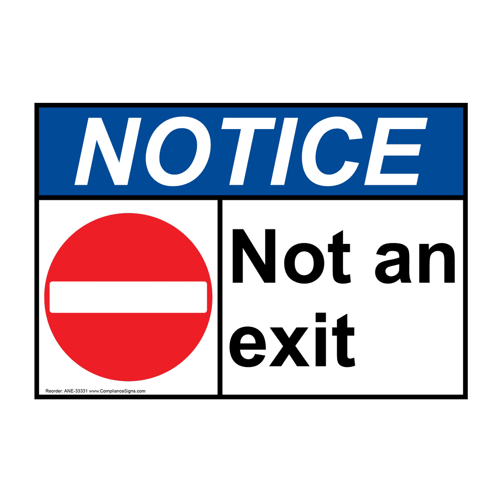 ANSI Not An Exit Sign With Symbol ANE-33331