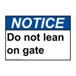 Do Not Lean Safety Signs from ComplianceSigns.com