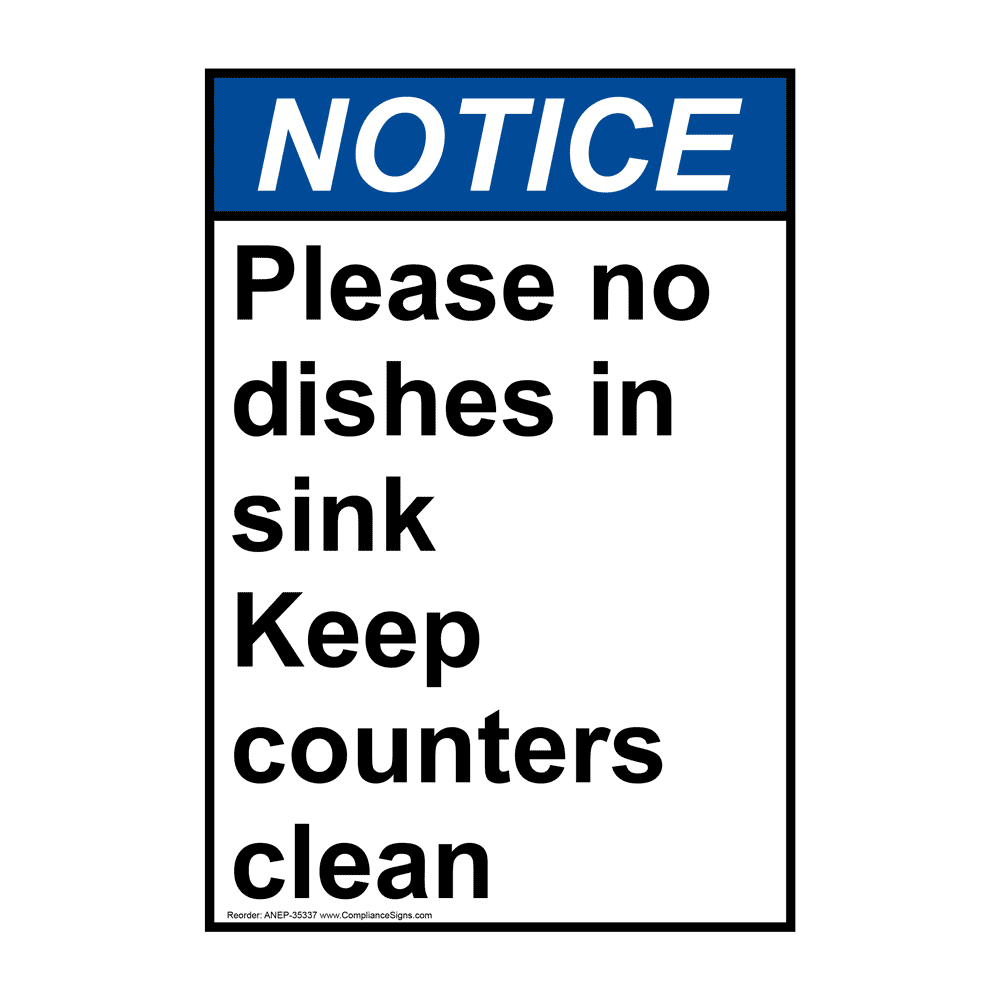 No Dishes In Sink Sign at Ronald Cobbs blog
