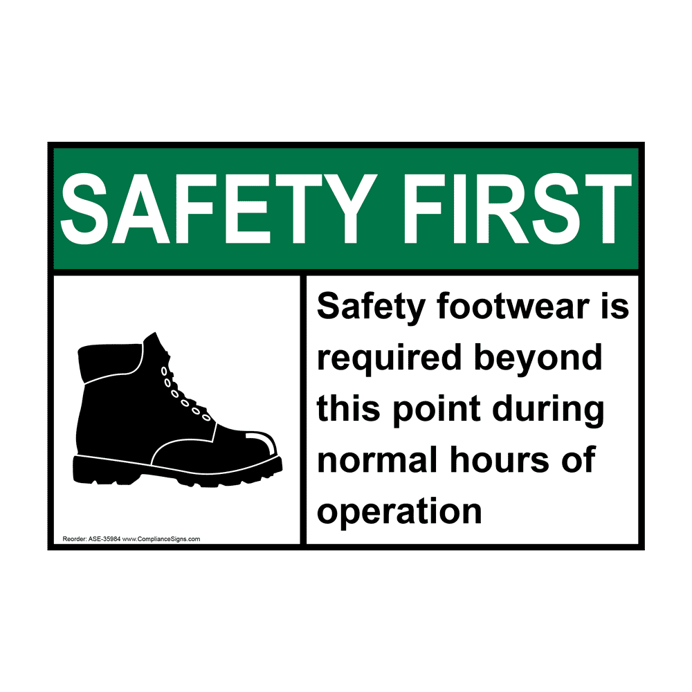 ANSI Safety Footwear Is Required Sign With Symbol ASE-35984