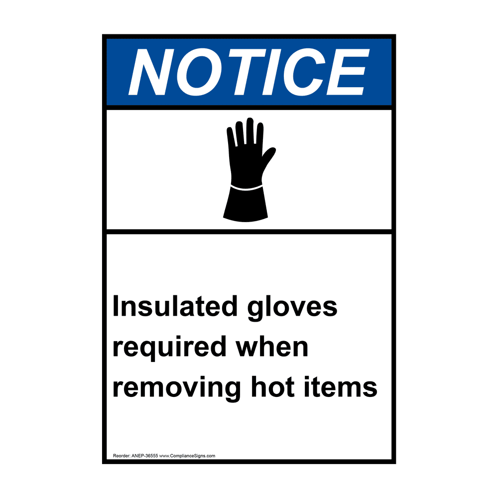 Portrait ANSI Insulated Gloves Required Sign With Symbol ANEP 36555 portrait-ansi-insulated-gloves-required-sign-with-symbol-anep-36555