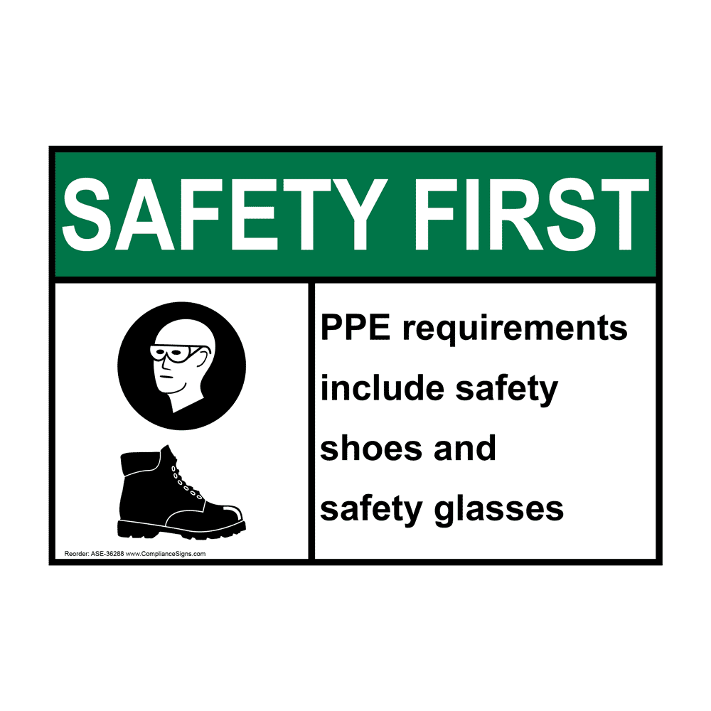 ANSI PPE Requirements Include Safety Sign With Symbol ASE-36288