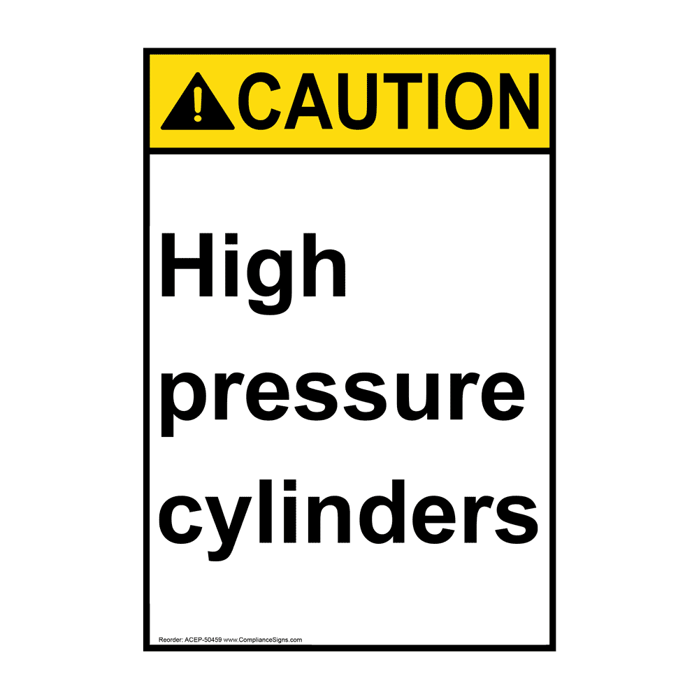 Portrait ANSI High Pressure Cylinders Sign ACEP-50459