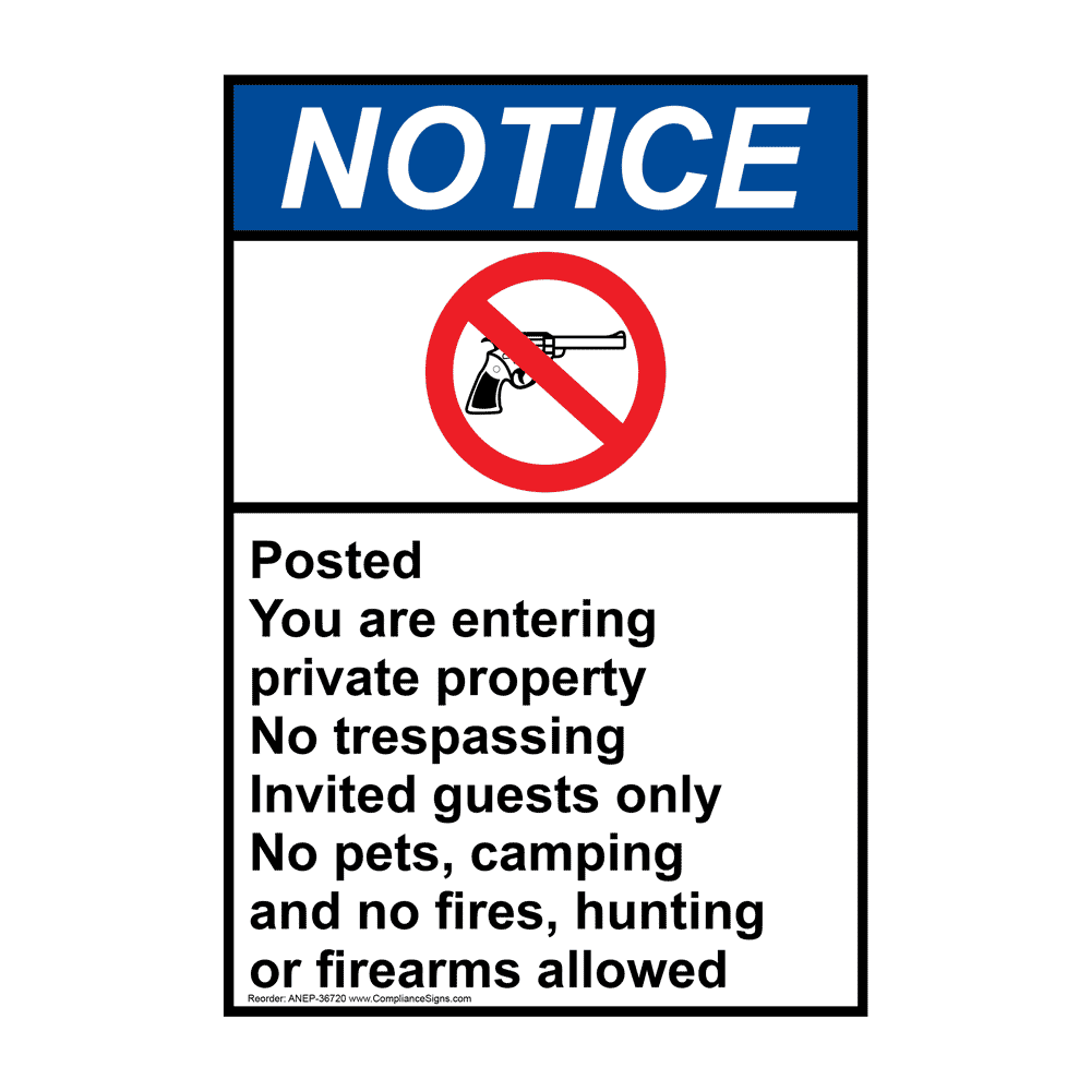 Portrait ANSI Posted You Are Entering Sign With Symbol ANEP-36720