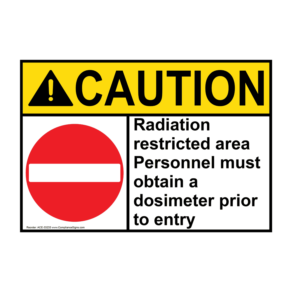 ANSI Radiation Restricted Area Personnel Sign With Symbol ACE-33233