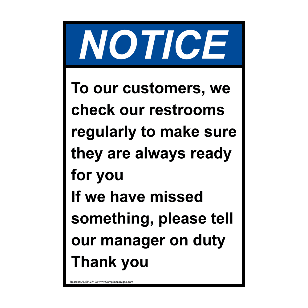 Portrait ANSI Please Ask For Key To Restroom Sign ANEP-37156