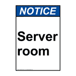 Server Room Safety Signs from ComplianceSigns.com