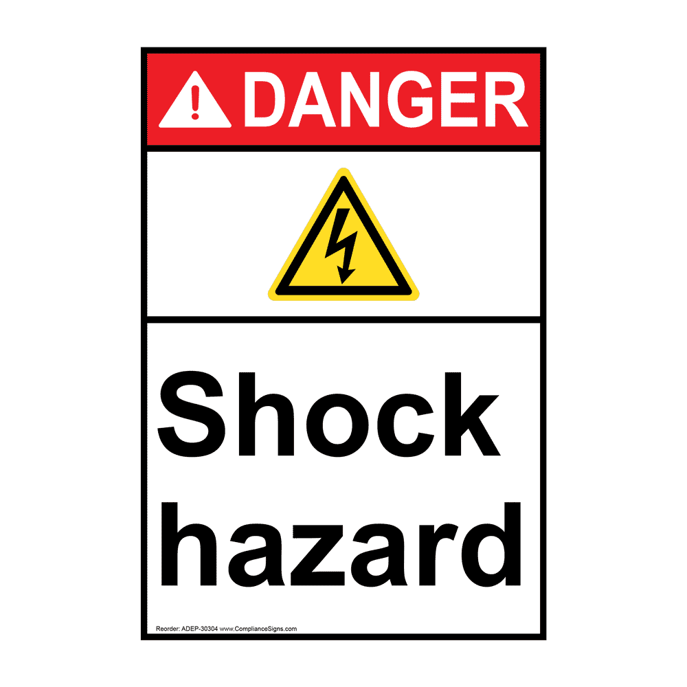 Portrait Shock Hazard Sign With Symbol NHEP-30304
