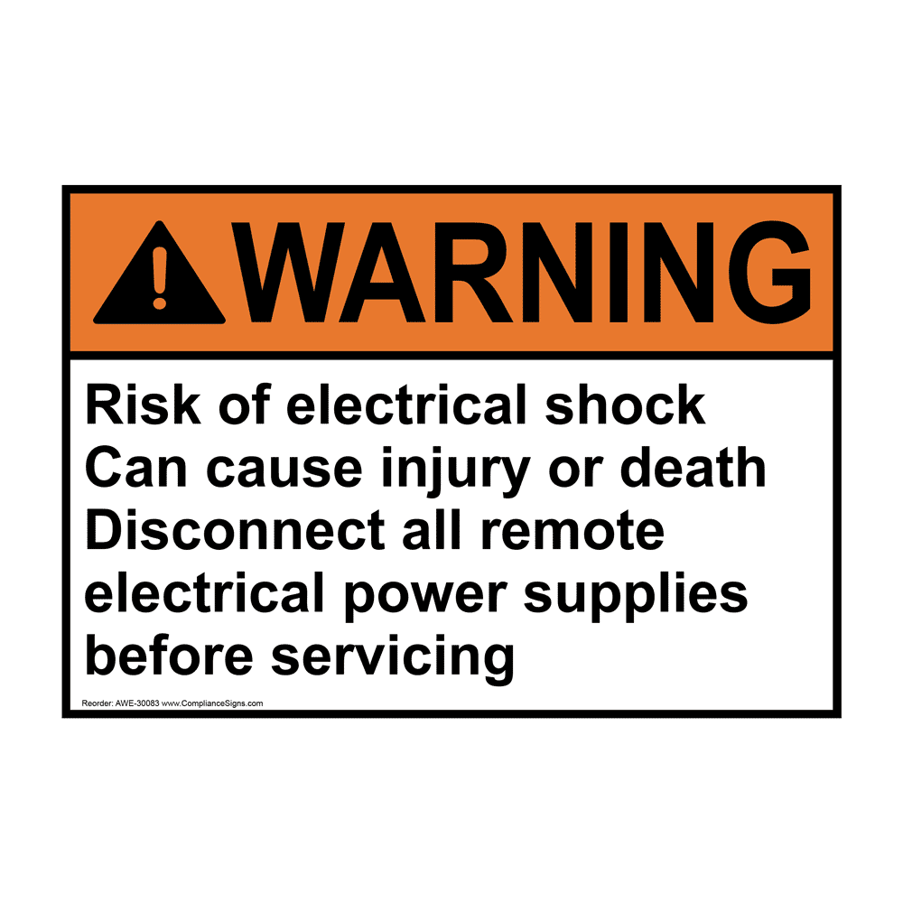 ANSI Electrical Shock Hazard Sign AWE-29963