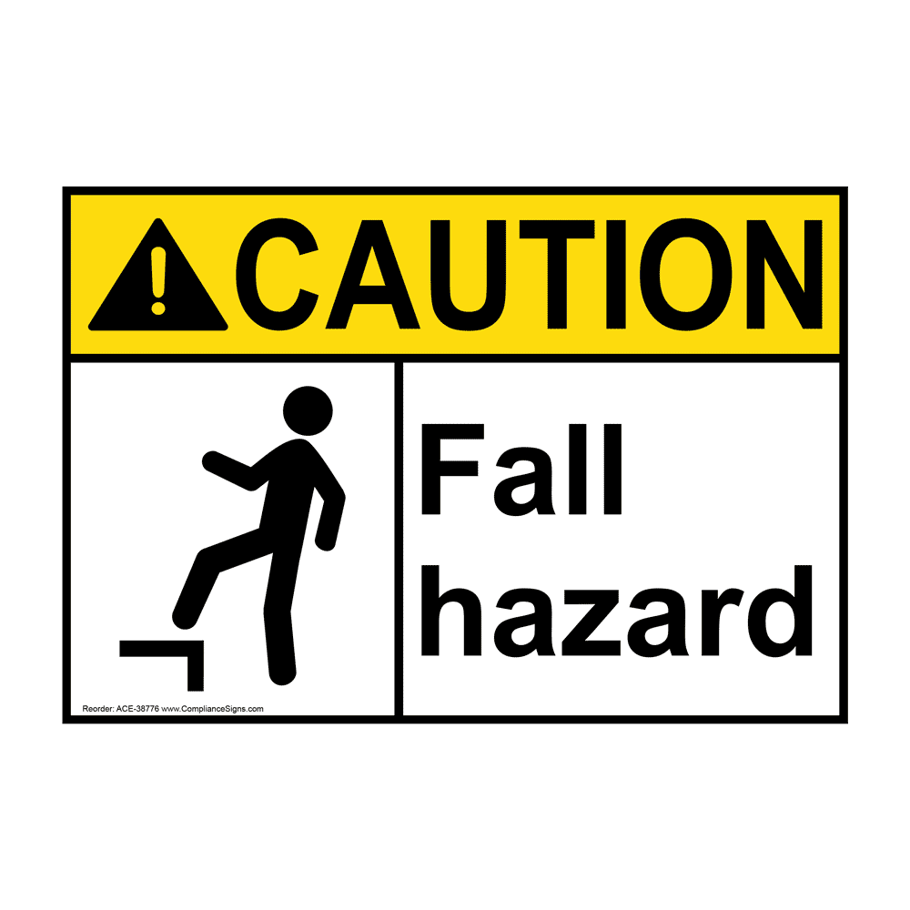 ANSI Fall Hazards Beyond This Point Sign With Symbol ACE-38780