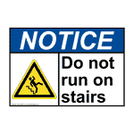Enter/Exit - Stairway Safety Signs and Labels