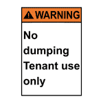 Environmental - Trash/Litter - Standard Dumpster Signs and Labels