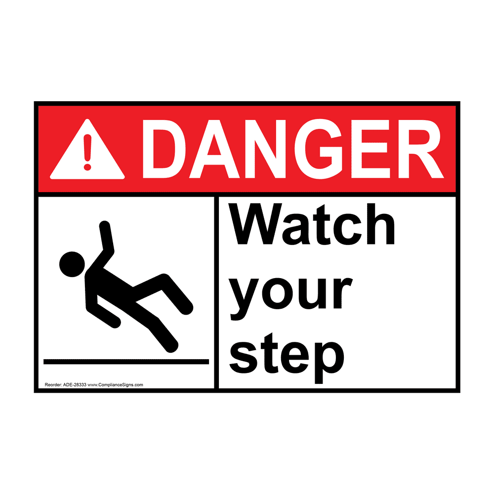 ANSI CAUTION Step Up Watch Your Step Sign ACE-9498 Industrial Notices