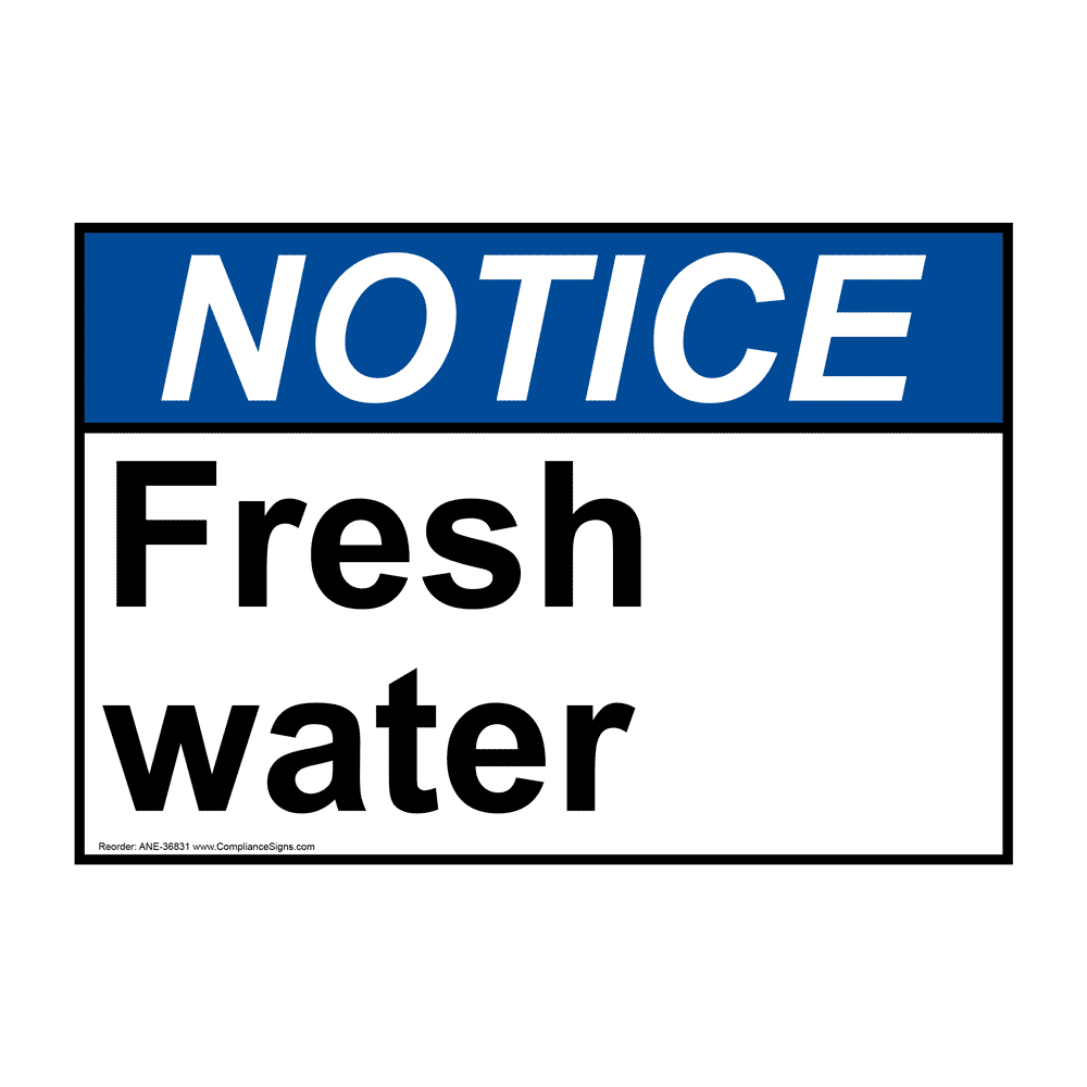 ANSI Fresh Water Sign ANE-36831