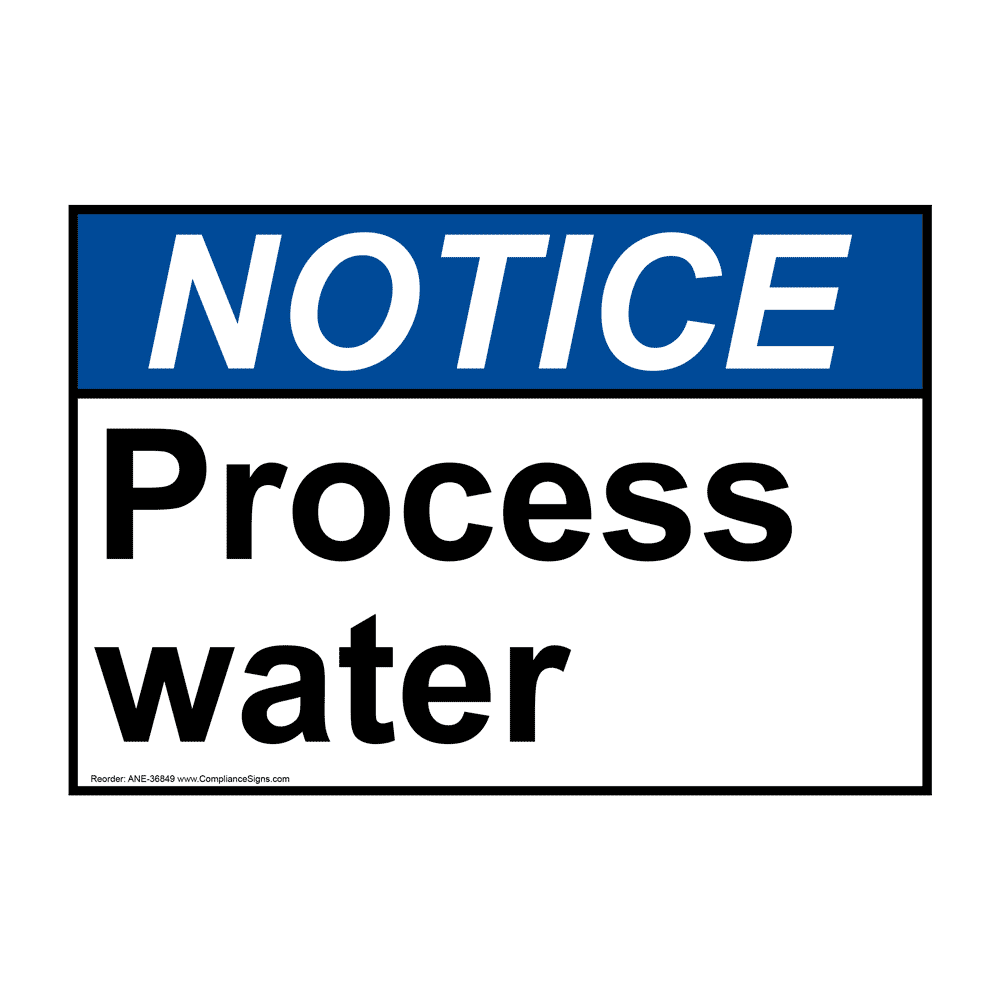 ANSI Process Water Sign ANE-36849