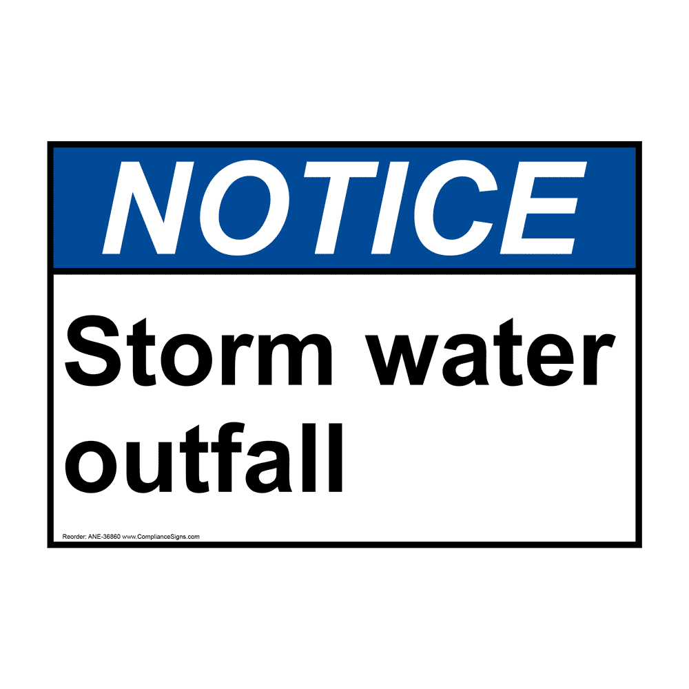 ANSI Storm Water Outfall Sign ANE-36860