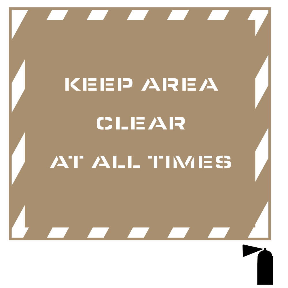 Keep Area Clear At All Times Stencil NHE-19089 Industrial Notices