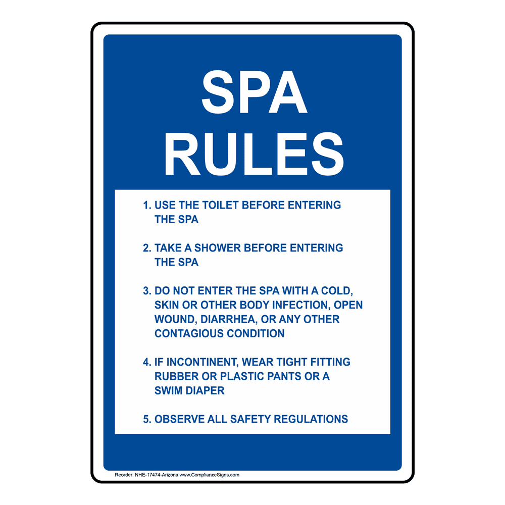 Pool Rules Sign NHE 17473 Arizona Swimming Pool Spa Pool Rules Sign NHE 17473 Arizona Swimming Pool Spa
