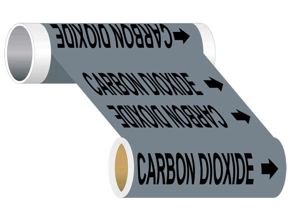 ASME-A13.1 Carbon Dioxide Pipe Label PIPE-23150-BLKonGray
