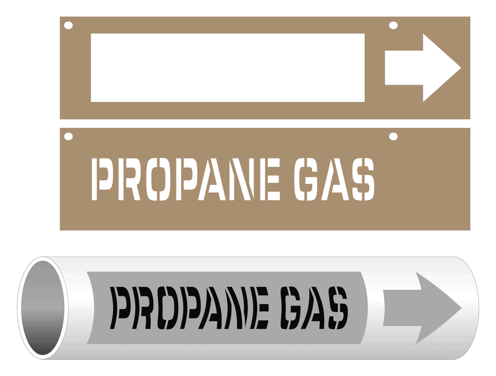 ASME A13.1 Propane Gas Pipe Marking Stencil PIPE-24025-STENCIL