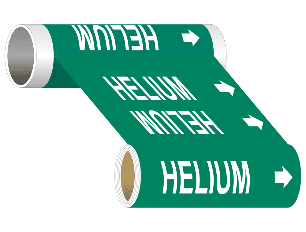 ASME A13.1 Helium Wide Pipe Label PIPE-23590-WR-WHTonGreen