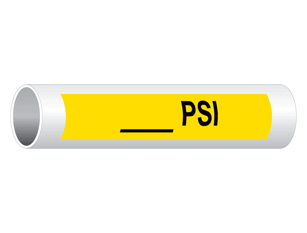 ASME A13.1 PSI Pipe Label PIPE-24445-BLKonYLW