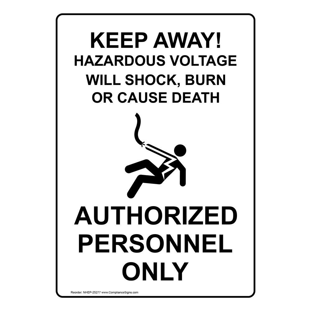 Portrait Keep Away Hazardous Voltage Sign With Symbol NHEP 25277 portrait-keep-away-hazardous-voltage-sign-with-symbol-nhep-25277
