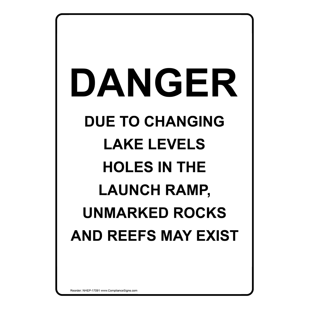 Portrait Danger Due To Changing Lake Levels Sign NHEP-17091