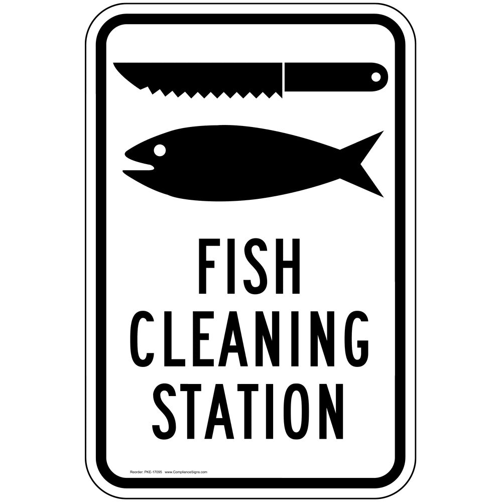 Fish Cleaning Station Sign PKE-17095 Boating / Marine / Fishing