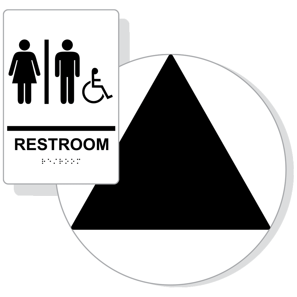 California Title 24 Restroom Braille Sign RRE-120-DCT-T24_BLKonWHT