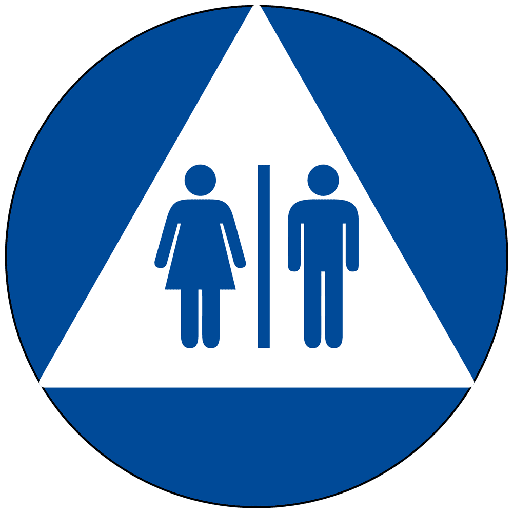 Unisex Symbol Sign Rr 105 Dcts Bluonwht Restroom Public Private