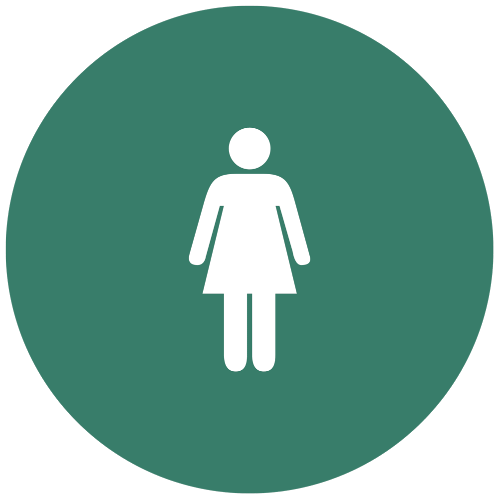 Women's Symbol Sign RR-125_DCS_WHTonPNGRN