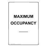 maximum occupancy sign Safety Signs from ComplianceSigns.com
