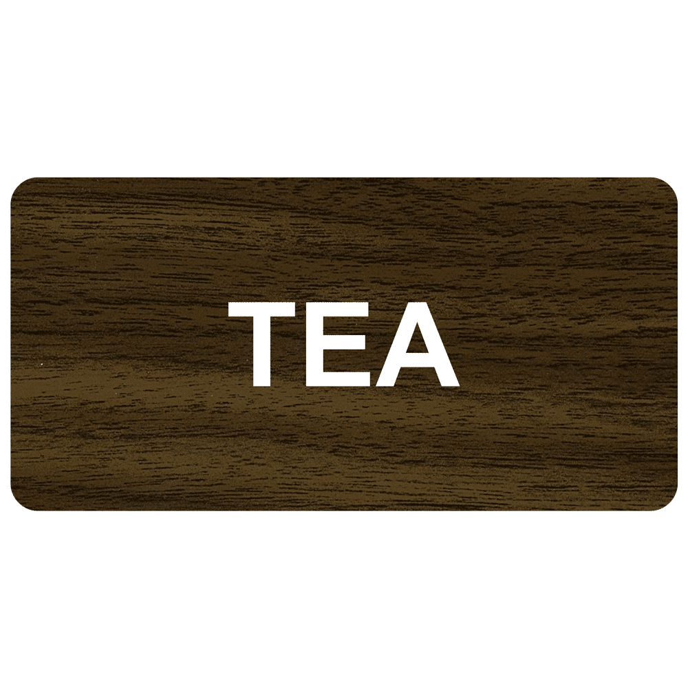Tea Engraved Sign EGRE-16814-WHTonWLNT Dining / Hospitality / Retail